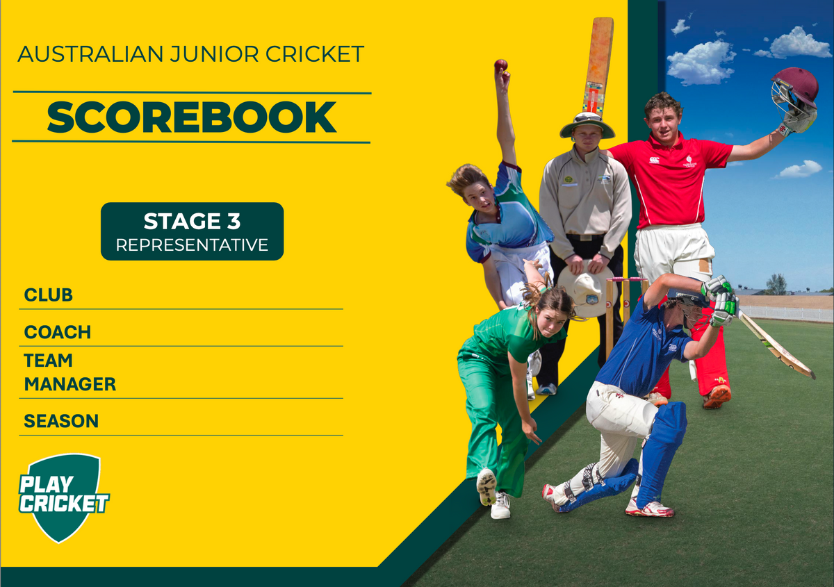 Junior Cricket 3 Representative Scorebook – Cricket Australia